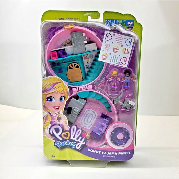 Mattel | Toys | Polly Pocket Donut Pajama Party Compact Micro Play Set ...